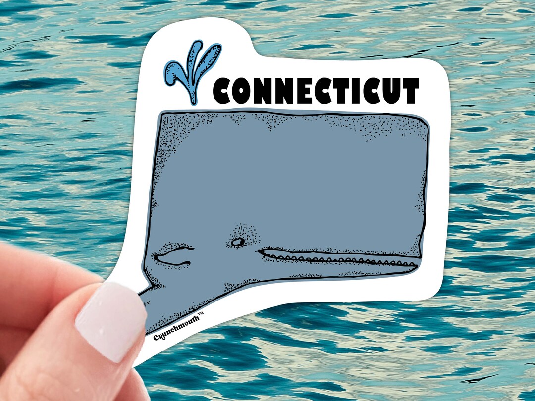 Connecticut Whale Sticker, Road Trip Sticker, Travel Connecticut ...