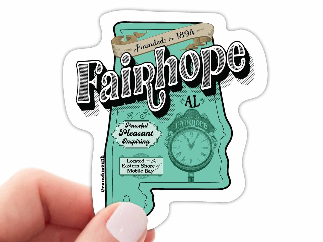 FAIRHOPE ALABAMA Sticker Town Clock Family Vacation Travel Decal Laptop ...