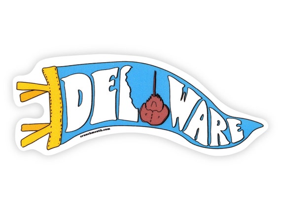 DELAWARE State BANNER PENNANT Sticker Travel Decal - Etsy