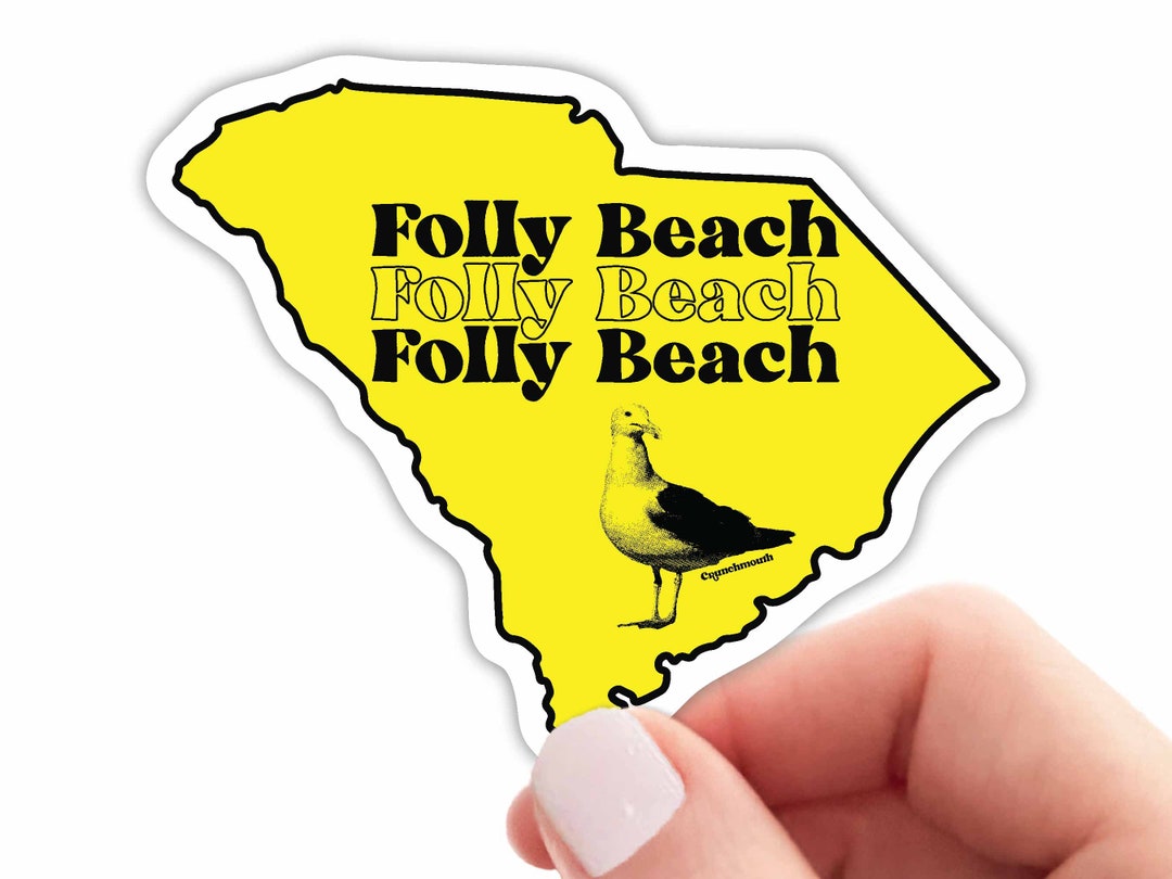 FOLLY BEACH South Carolina Sticker | Seagull | Family Vacation | Travel ...