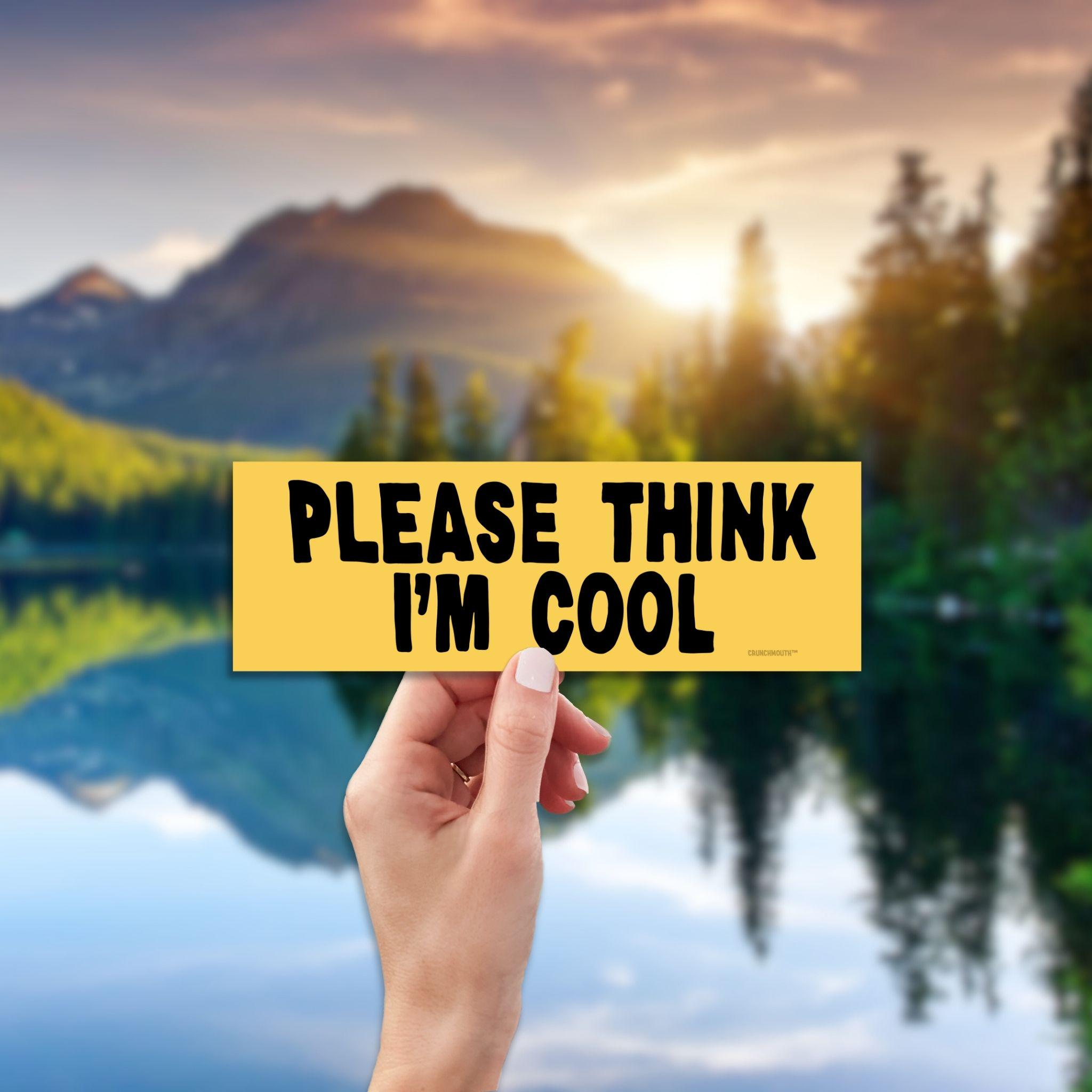 Please Think I'm Cool Funny Bumper Sticker, Waterproof Vinyl Sticker ...
