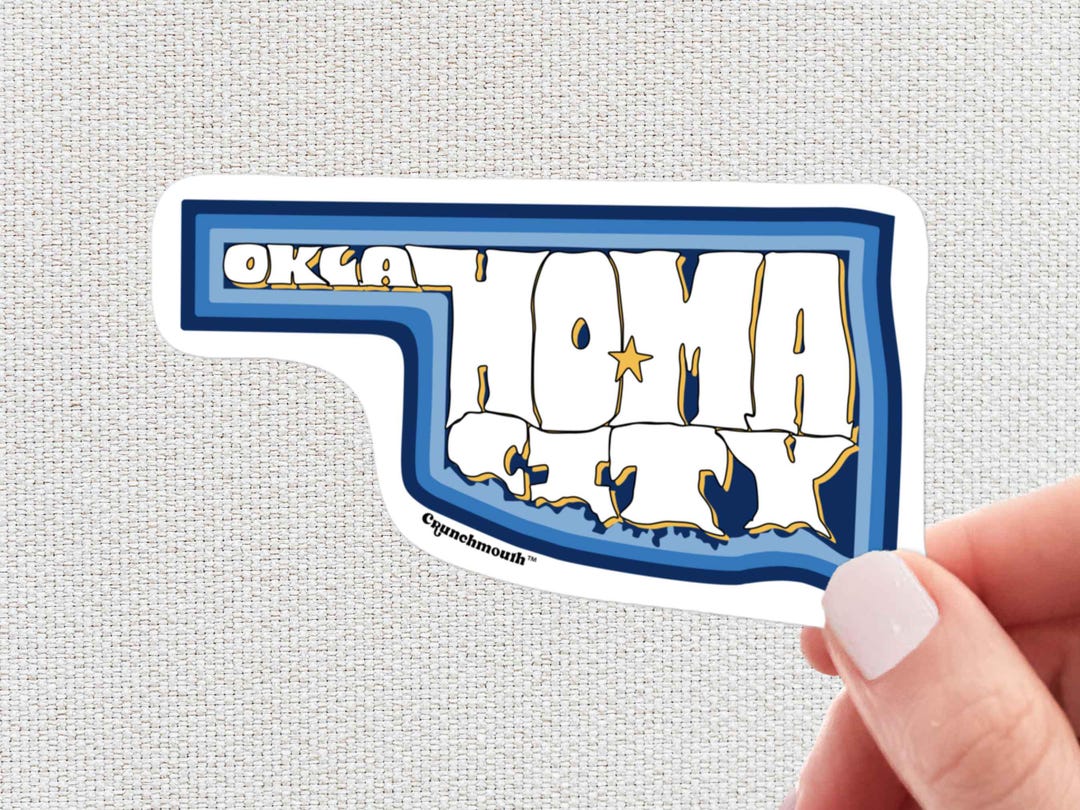 Oklahoma City Sticker, Travel Luggage Sticker, OKC, Water Bottle ...