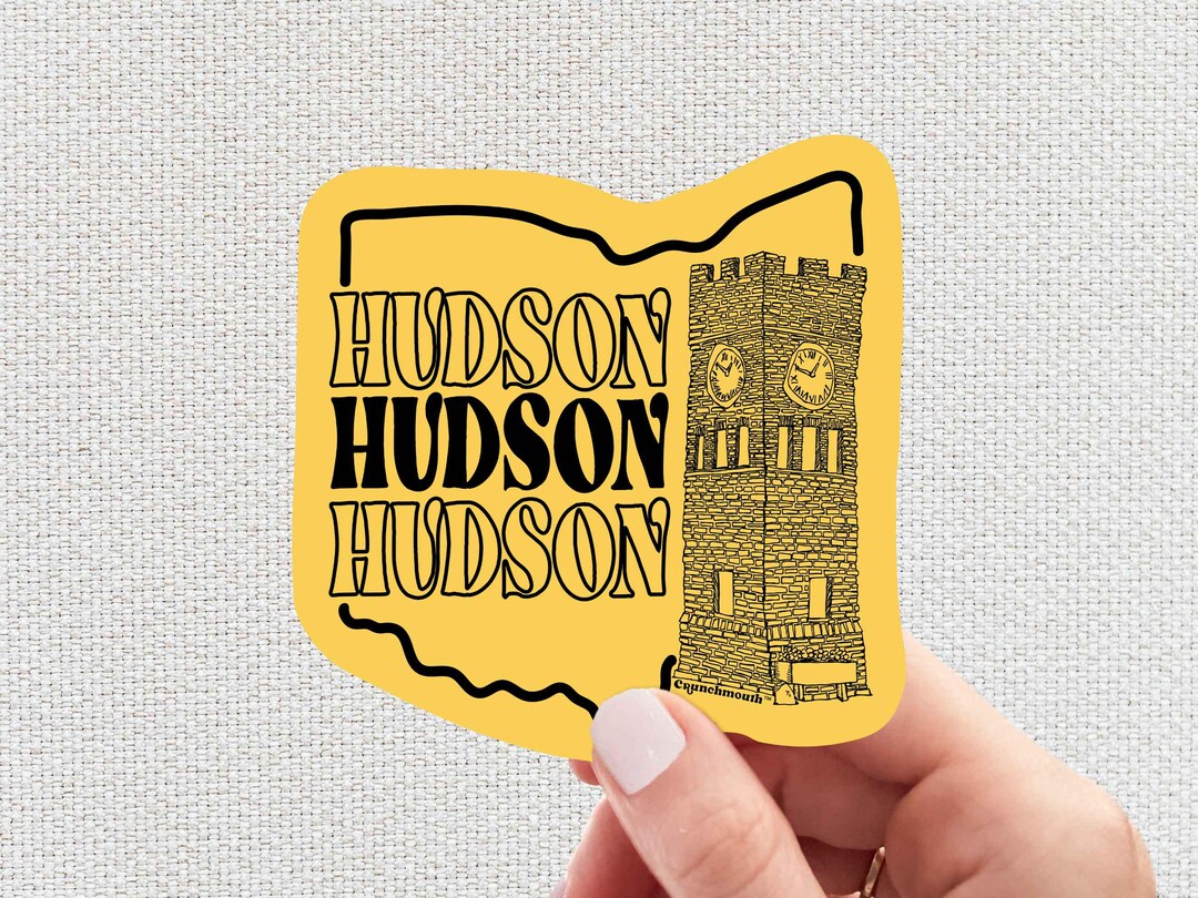 Hudson Ohio Sticker, Hudson Clock Tower, Water Bottle Decal, Hudson ...