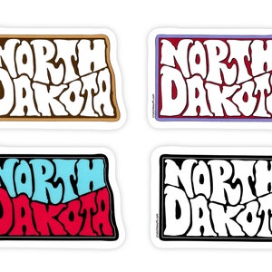 North Dakota Sticker ND State Map Decal I Love North Dakota Sticker ...