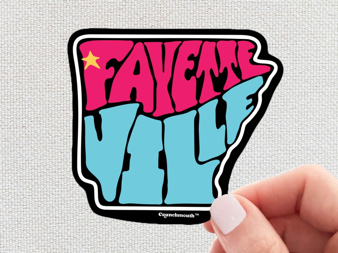 Fayetteville Sticker, Fayetteville Arkansas, AR State Map Decal ...