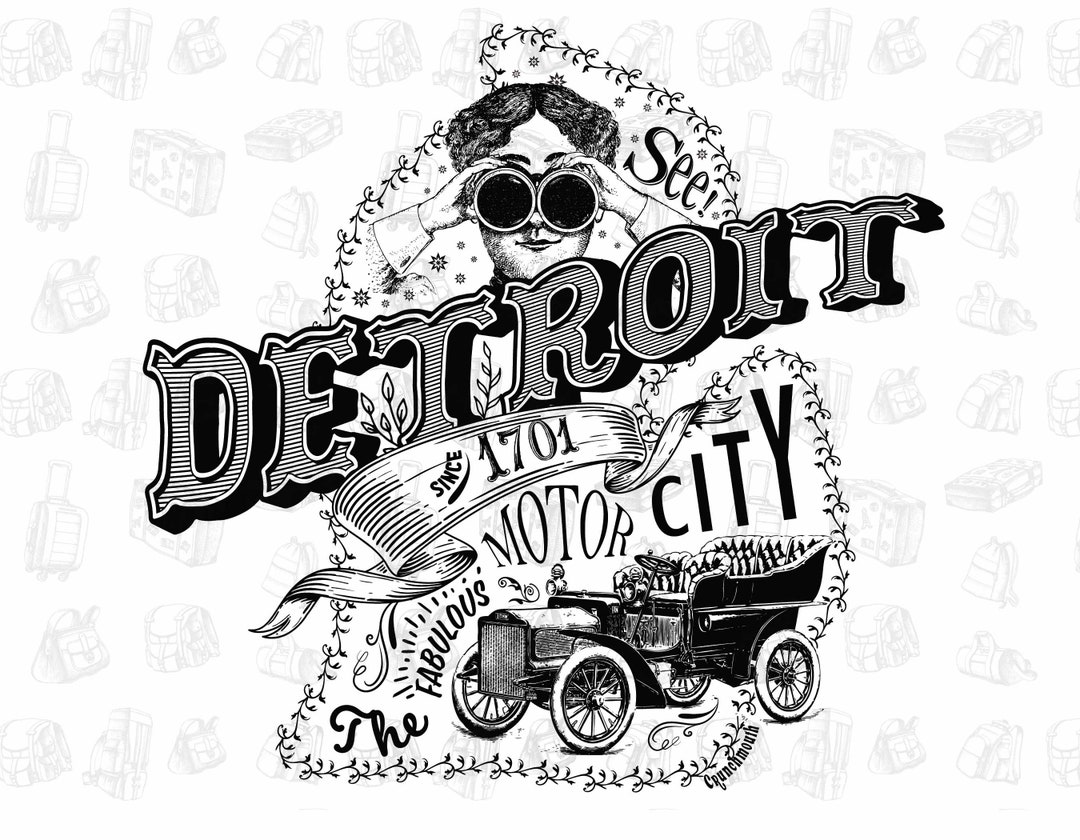 DETROIT Png Logo MICHIGAN Family Vacation Motor City Png - Etsy