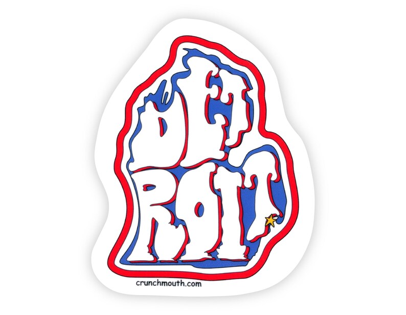 Detroit Michigan State Map Sticker | Etsy