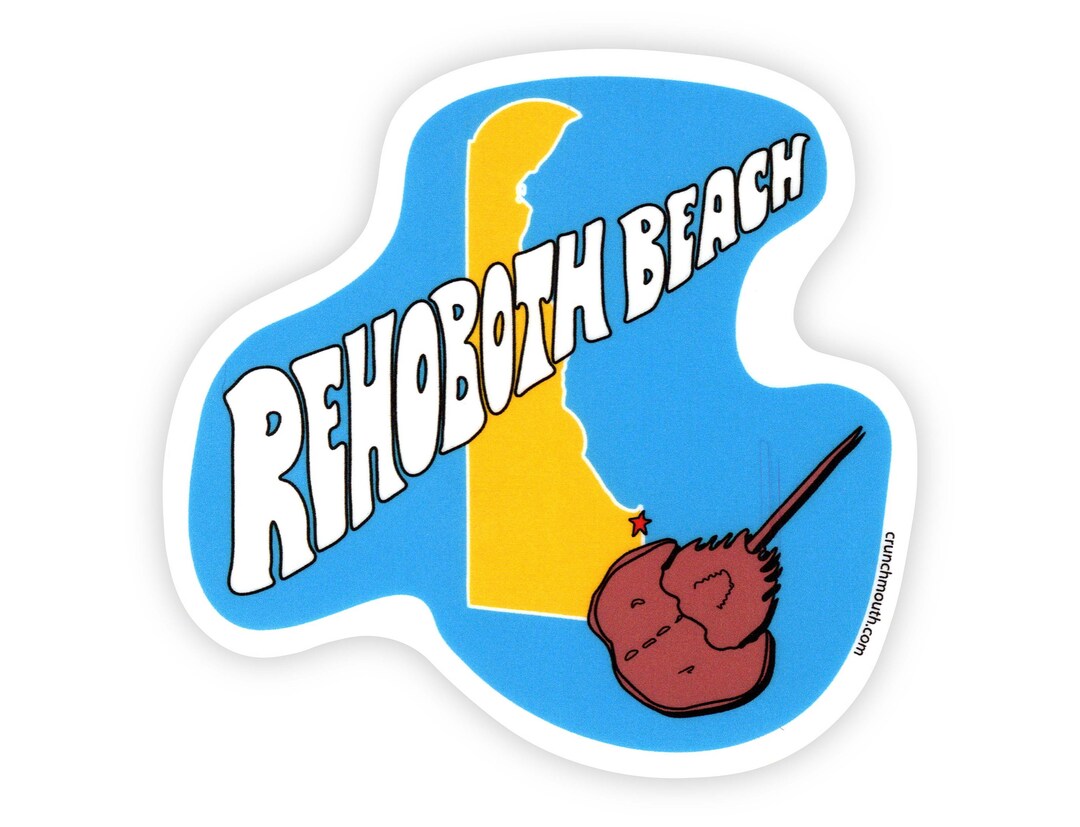 Rehoboth Beach Sticker Delaware State Map Sticker Rehoboth Beach ...