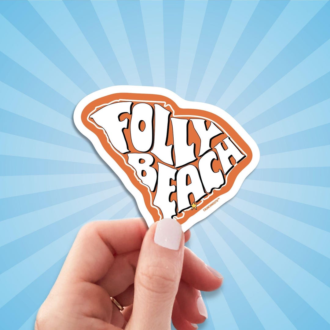 Folly Beach Travel Luggage Sticker, South Carolina Vacation Souvenir ...