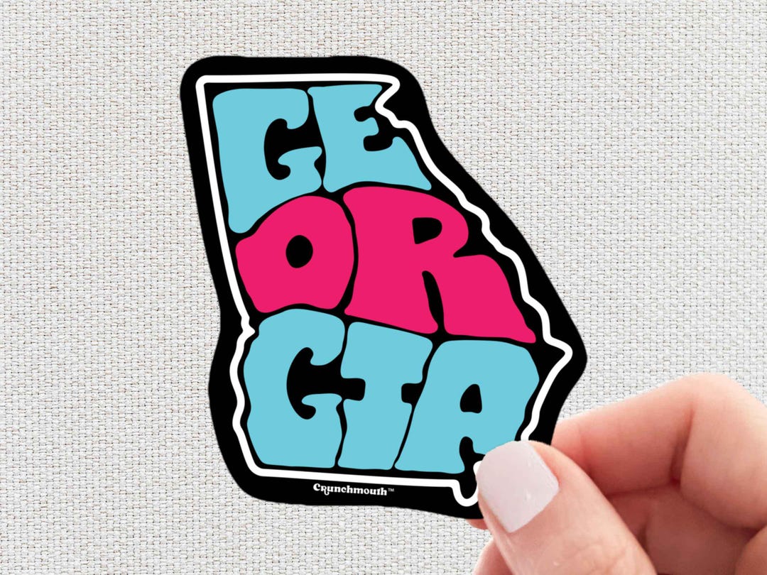 Georgia Sticker, State of Georgia Travel Luggage Sticker, Water Bottle ...