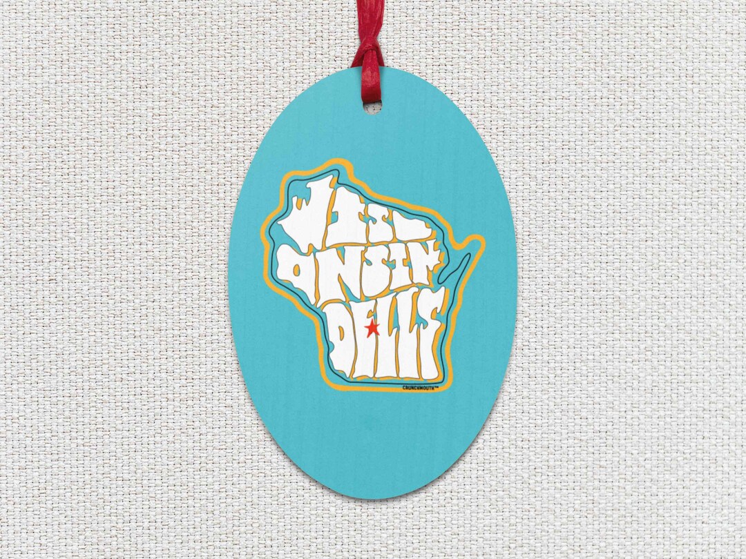 Wisconsin Dells Christmas Ornament, Natural Hinoki Wood Magnet, Travel ...