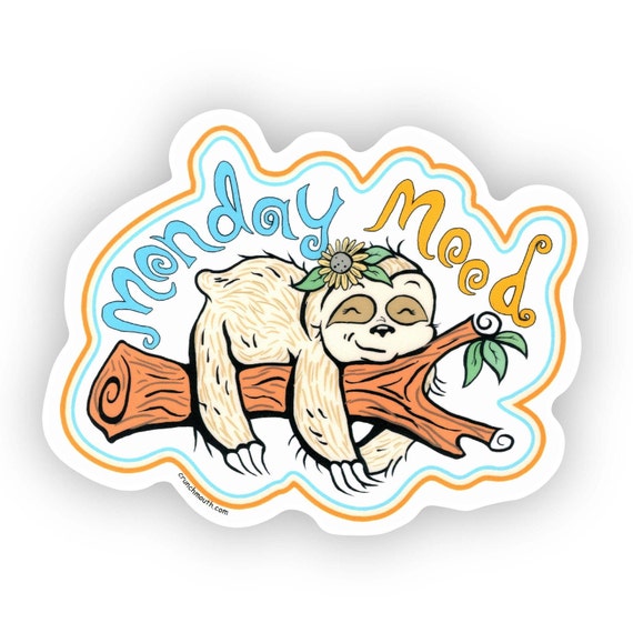 MONDAY MOOD SLOTH Vinyl Sticker Car Truck Decal - Etsy