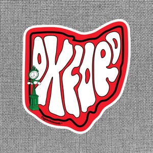 Oxford Sticker, Retro Ohio State Outline Decal, Waterproof Travel ...