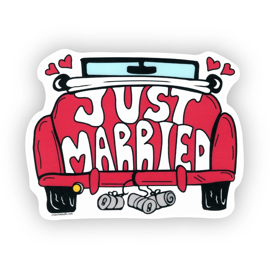 JUST MARRIED Vinyl Sticker Car Truck Decal Sign - Etsy