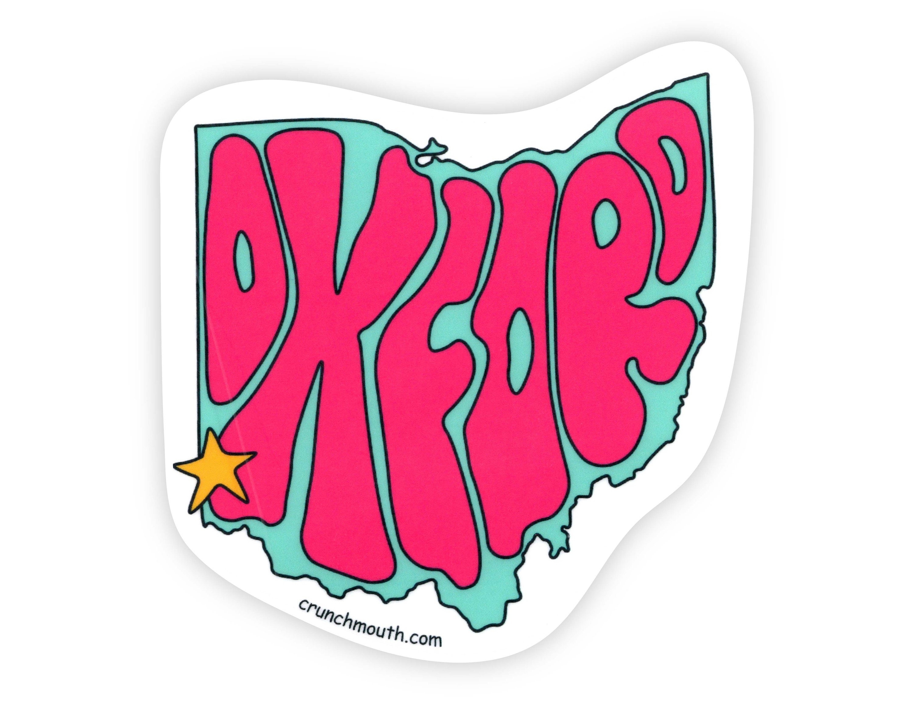 OXFORD OHIO State Map Bumper Sticker Miami University Redhawks - Etsy