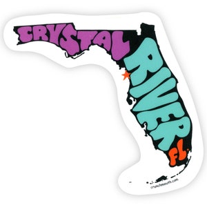CRYSTAL RIVER FLORIDA Bumper Sticker Travel Decal Retro Vintage - Etsy