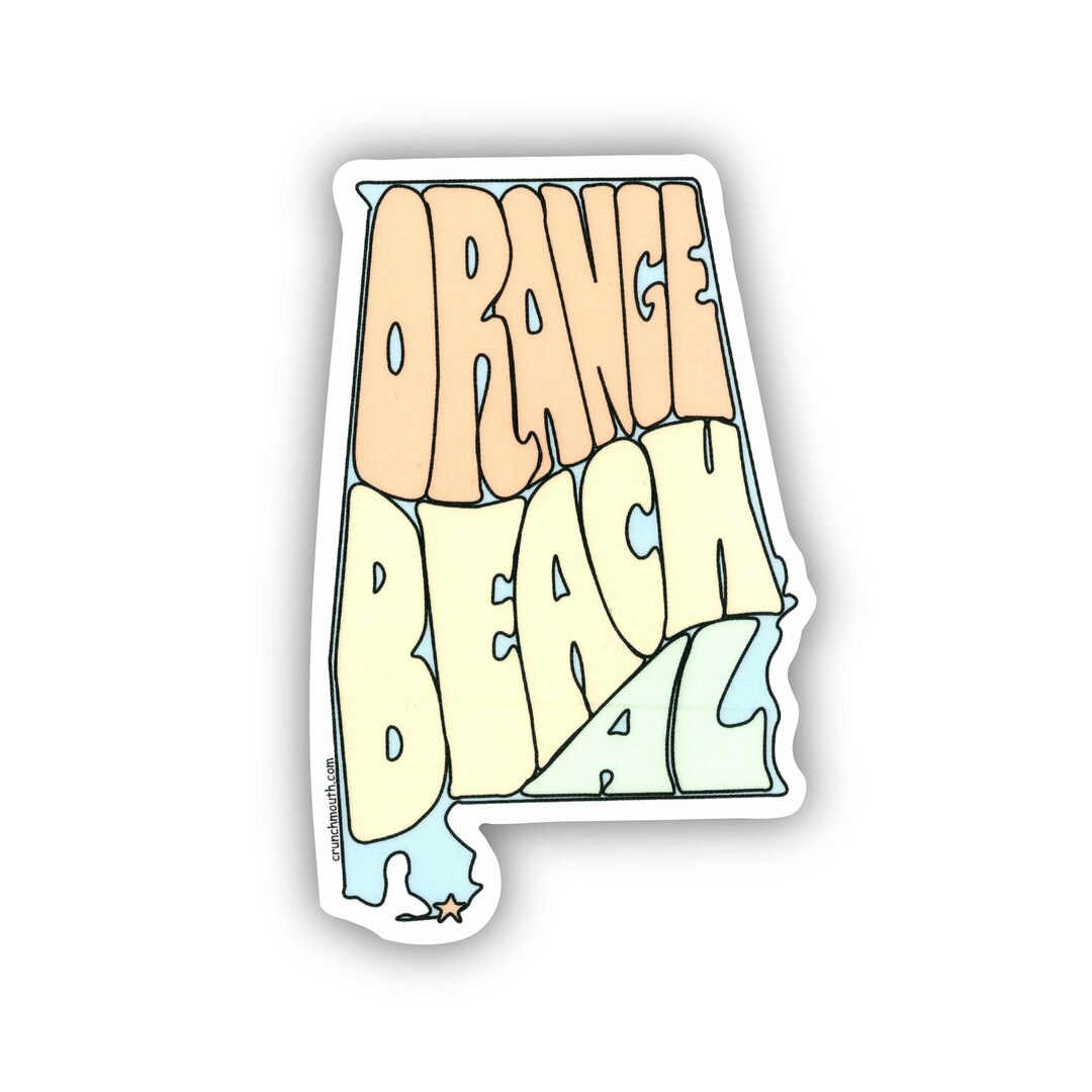 ORANGE BEACH ALABAMA Travel Sticker *weatherproof* *stick 'em Anywhere ...