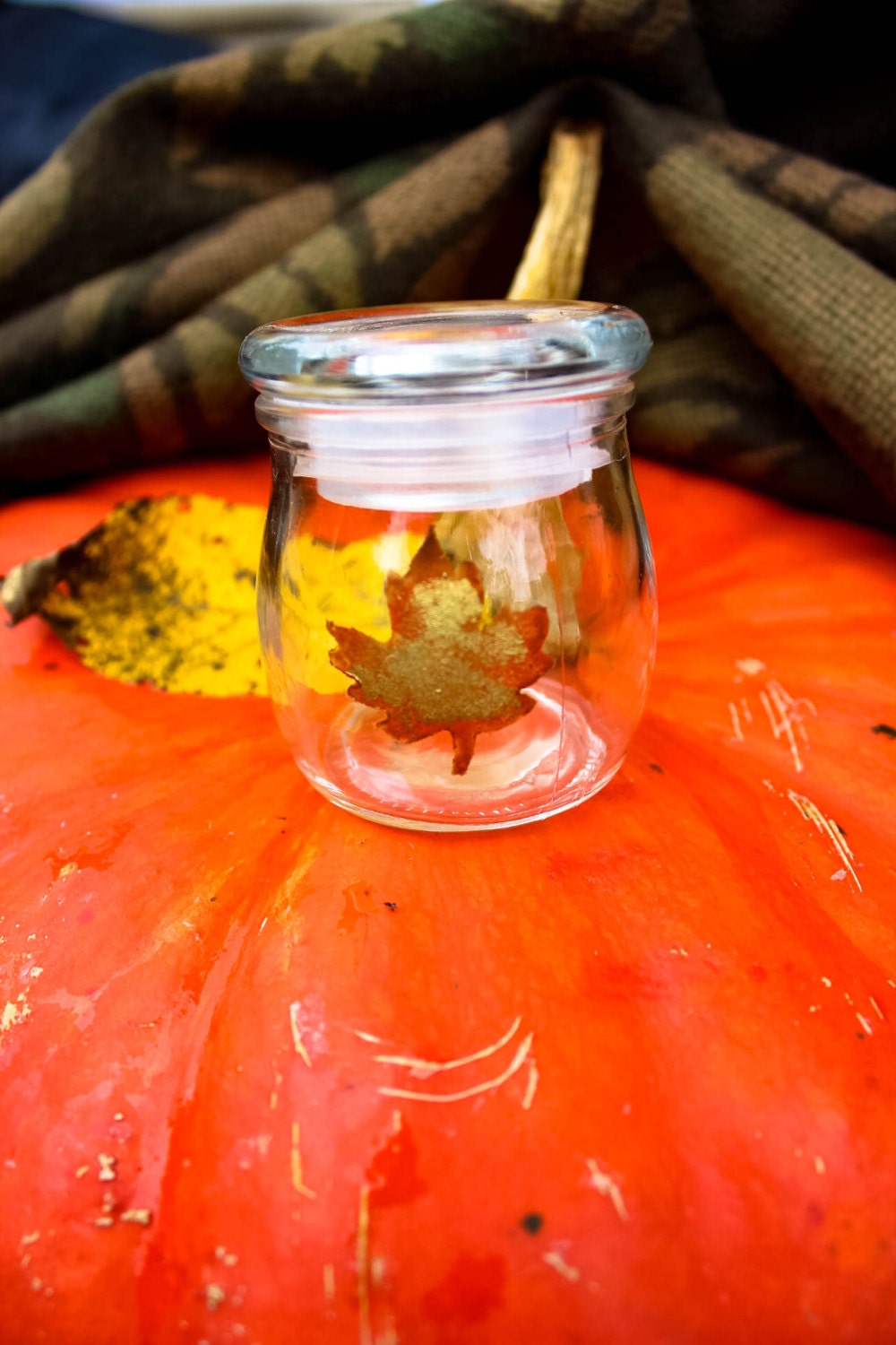 Tiny Metallic Handpainted Autumn Leaf Jar - Etsy