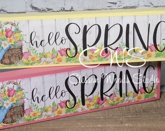 Spring Wood Sign | Etsy