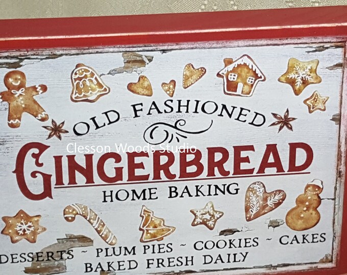 Old Fashioned Gingerbread Small Wood Block Sign - Etsy