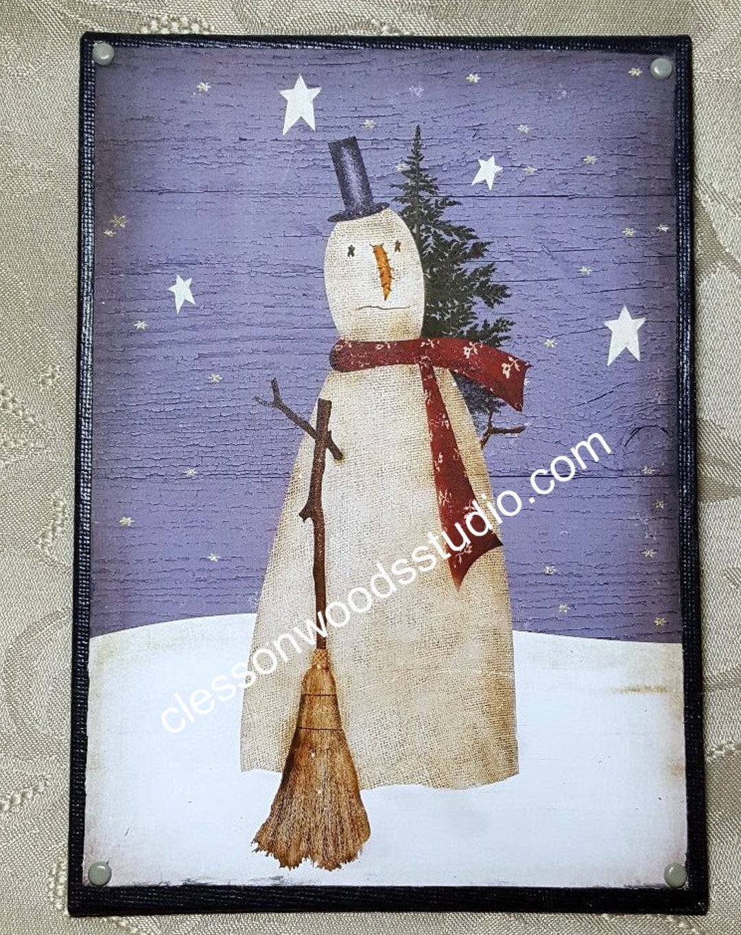 Rustic Snowman-1 5"x7" Canvas Insert - Etsy