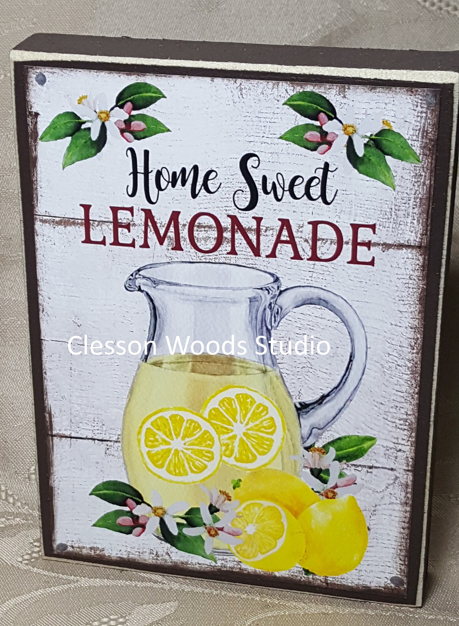 Home Sweet Lemonade Small Wood Block | Etsy