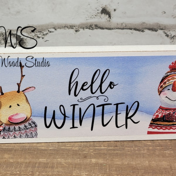 Hello Winter Snowman Svg Sign - Etsy