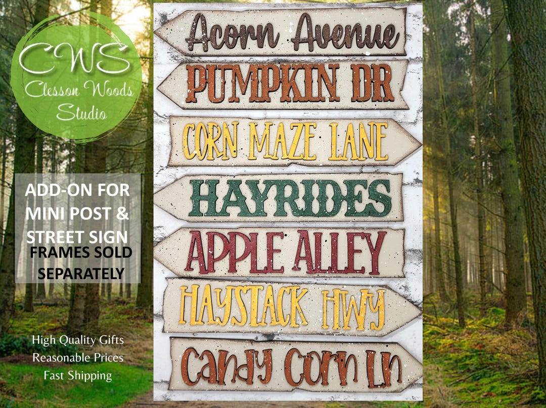 Fall Arrows Bundle 1 Add-on for Mini Post & Street Sign Frames - Etsy