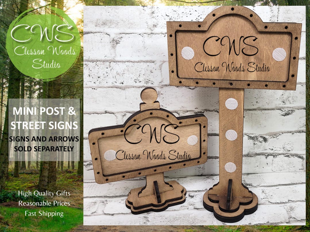 Mini Sign Post & Street Sign Frames Stained - Etsy