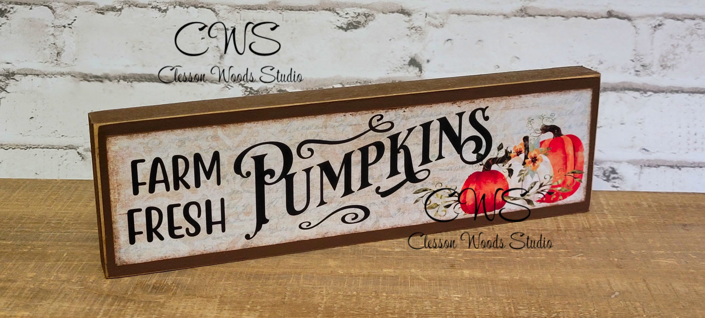 Farm Fresh Pumpkins Horizontal Wood Sign - Etsy