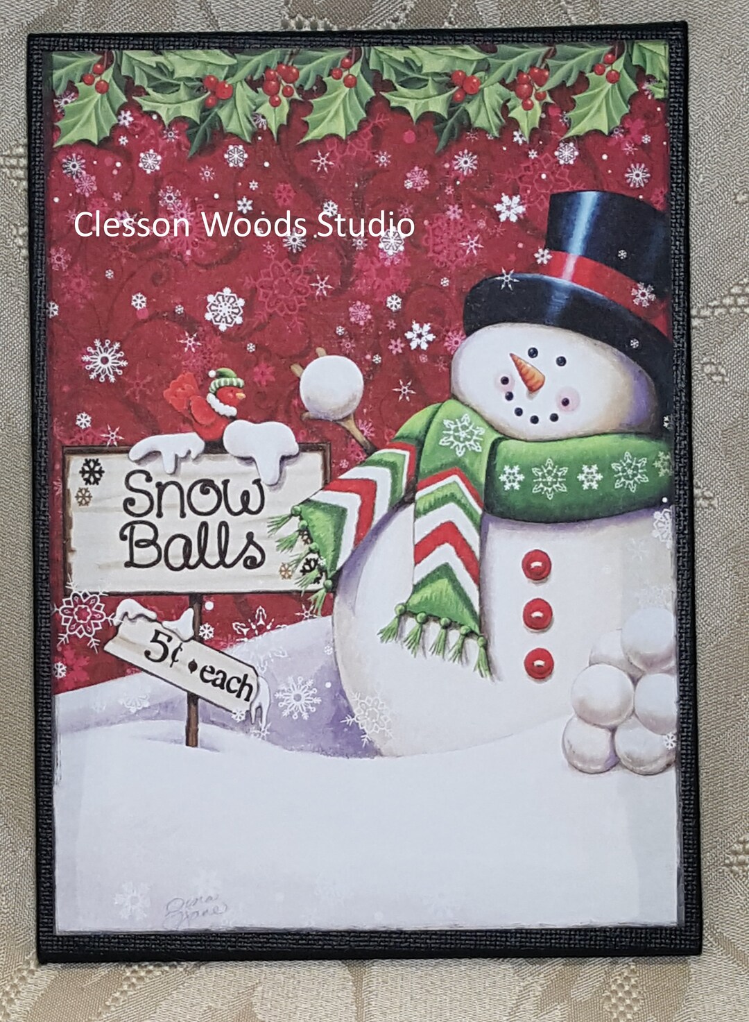 Snowballs 5 Cents Each black 5x7 Canvas - Etsy