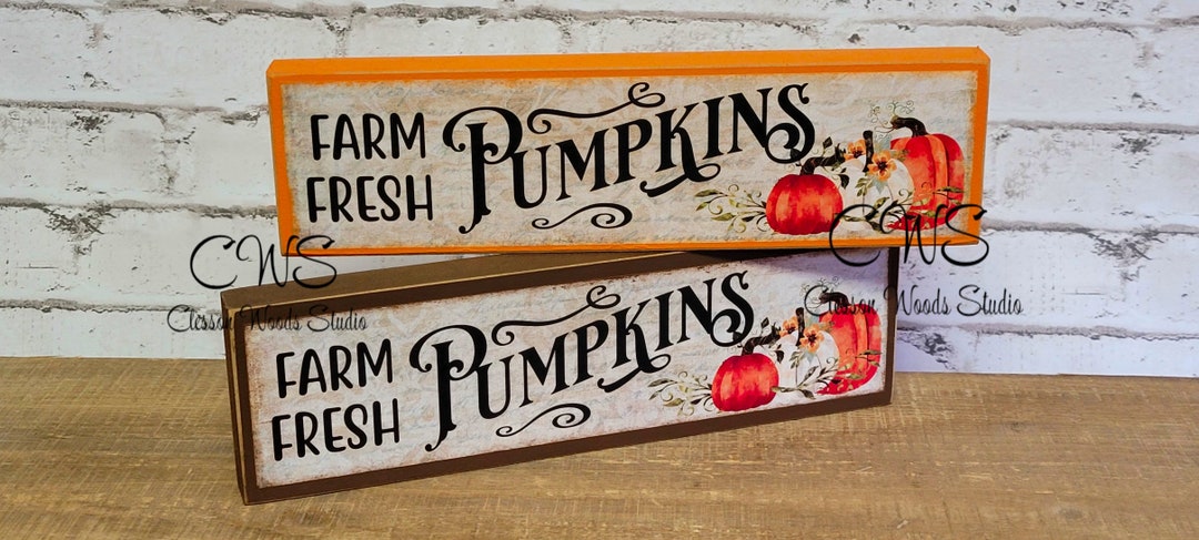 Farm Fresh Pumpkins Horizontal Wood Sign - Etsy