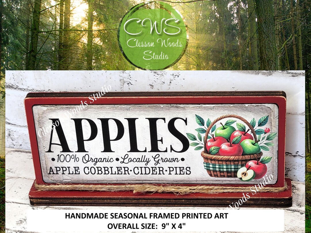 Apples Horizontal Standing Wood Sign - Etsy