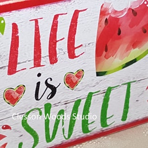 Life is Sweet Watermelon Wood Sign - Etsy