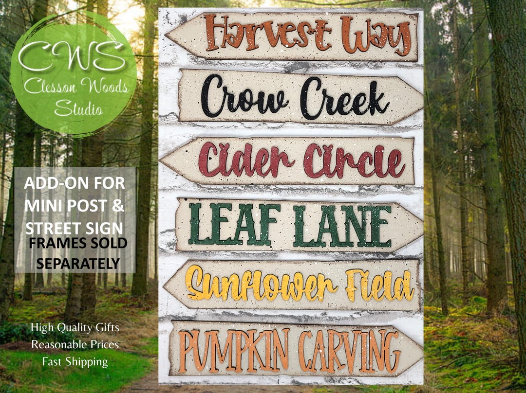 Fall Arrows Bundle 3 Add-on for Mini Post & Street Sign Frames - Etsy
