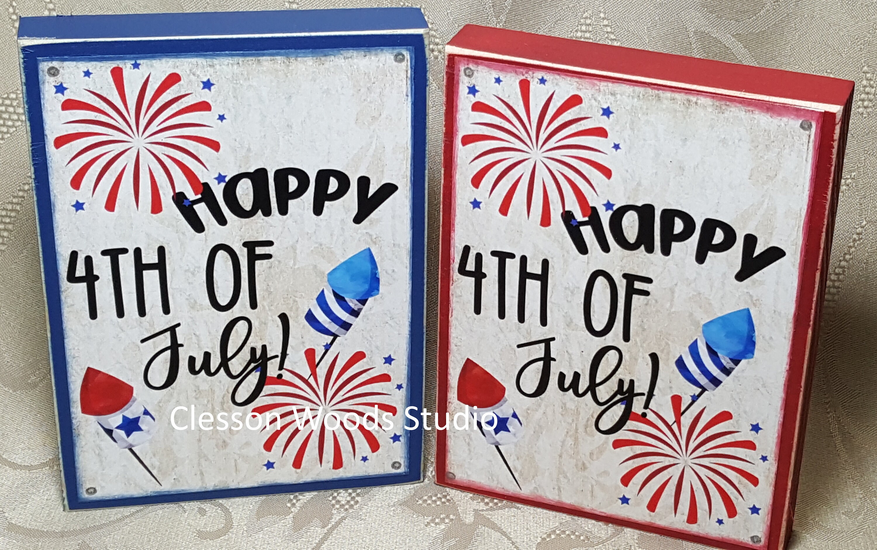 Happy 4th of July Patriotic Small Wood Block Sign - Etsy