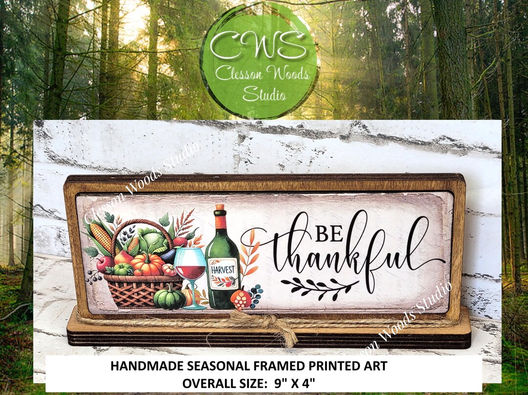 Be Thankful Horizontal Standing Wood Sign - Etsy