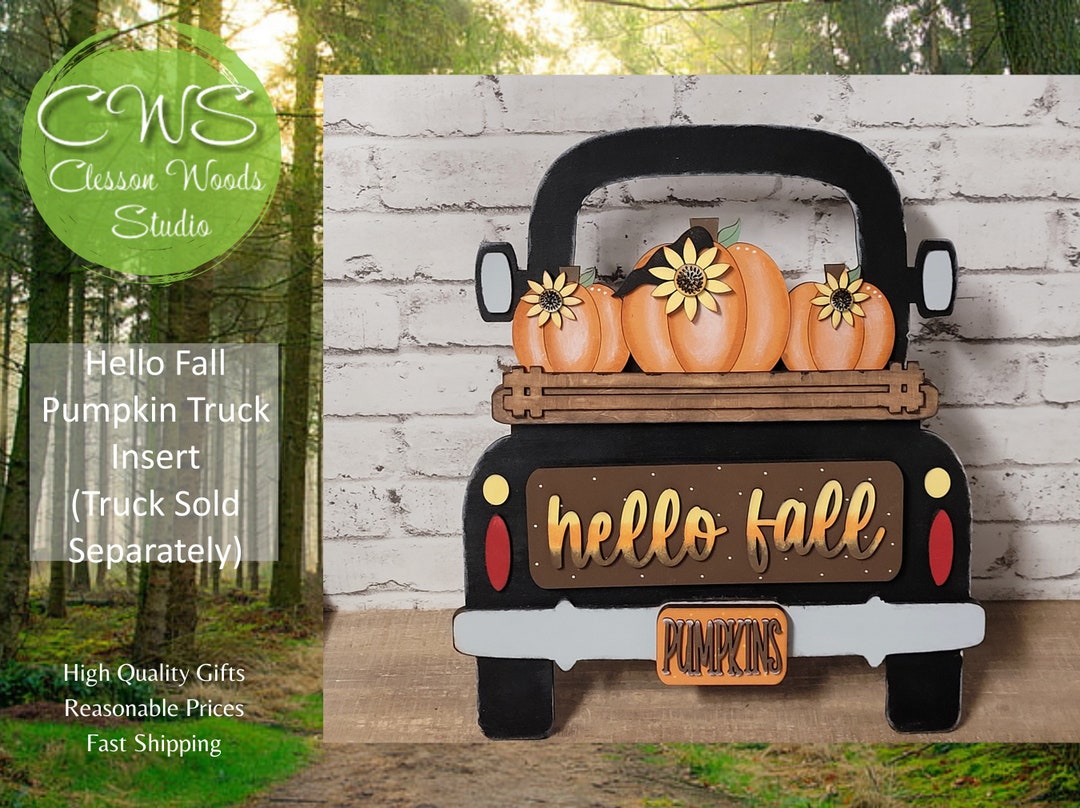 Hello Fall Pumpkins Hand Painted Truck Accents - Etsy