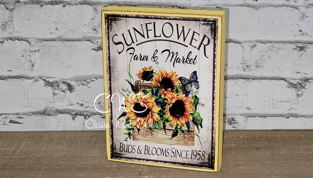 Sunflower Farm and Market Wood Sign - Etsy