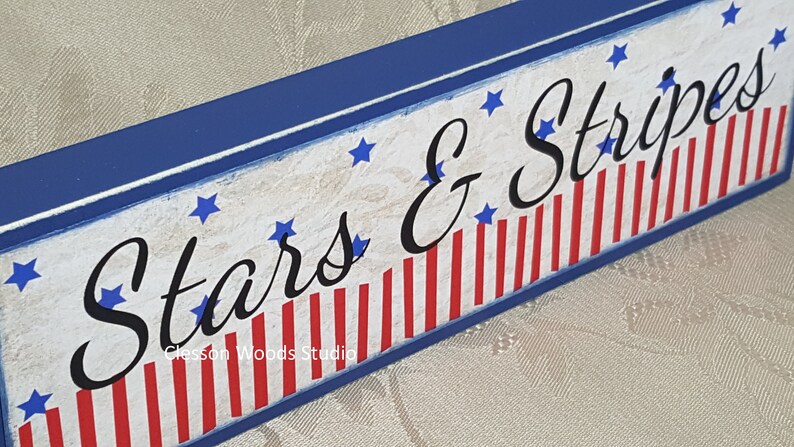 Stars and Stripes Patriotic Wood Sign (blue) - Etsy