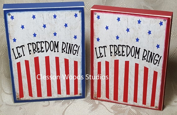 Let Freedom Ring Patriotic Small Wood Block Sign - Etsy