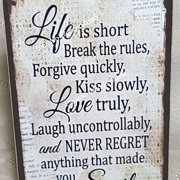 Life Quote Sign - Etsy