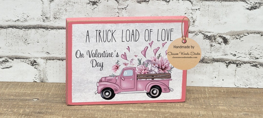 A Truck Load of Love on Valentine's Day Pink Truck Full of Hearts and ...