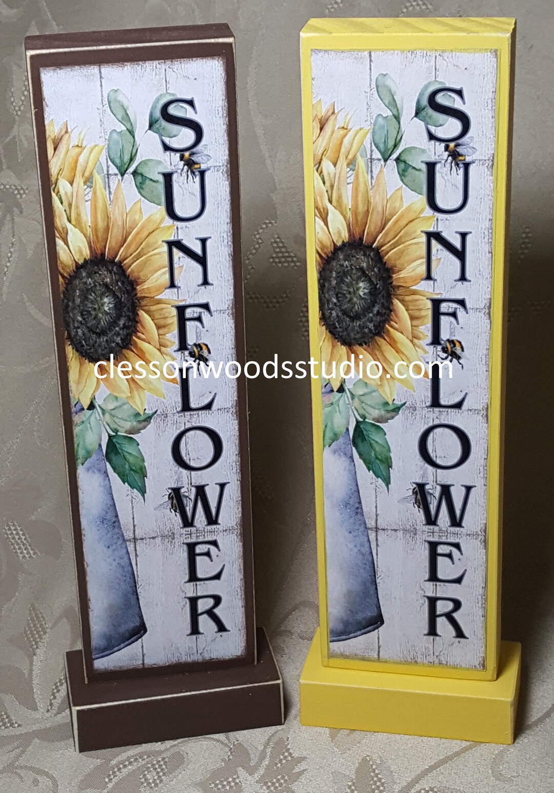 Sunflower Vertical Wood Sign - Etsy