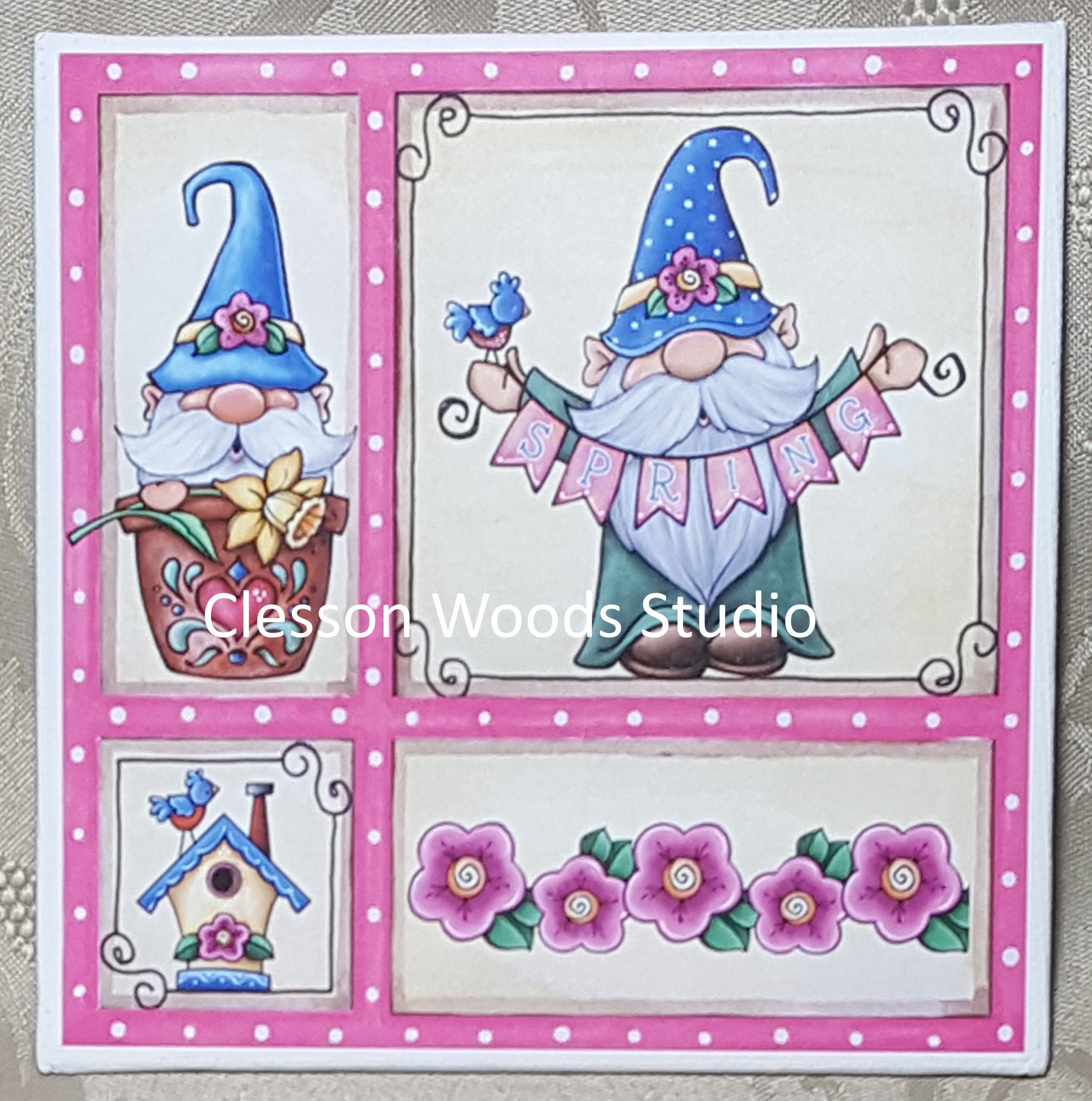 Spring Gnomes With Banner 5x5 Canvas Panel - Etsy UK