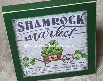 Shamrock Wood Sign - Etsy