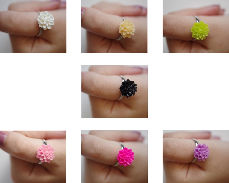 Delicate Flower Ring - Adjustable Rings for Women - Sunflower Ring ...