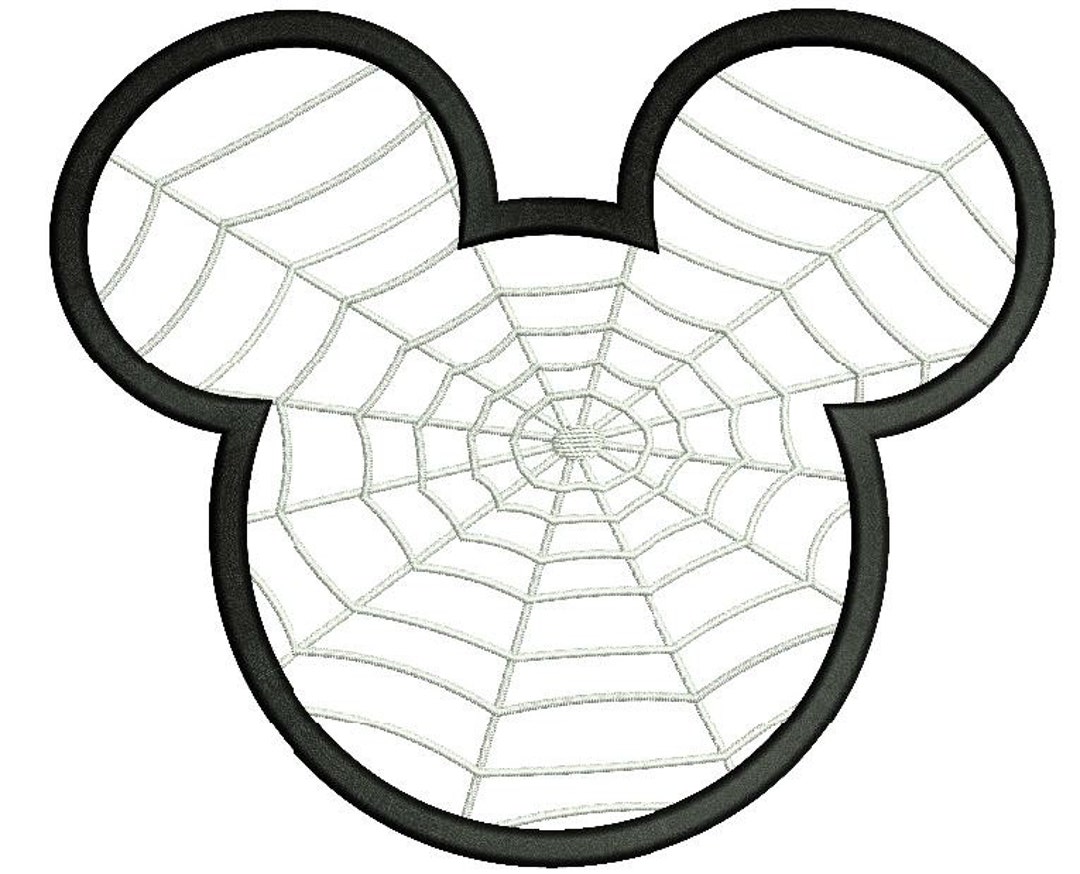 Mickey Mouse Spider Web Applique Embroidery Design - Etsy