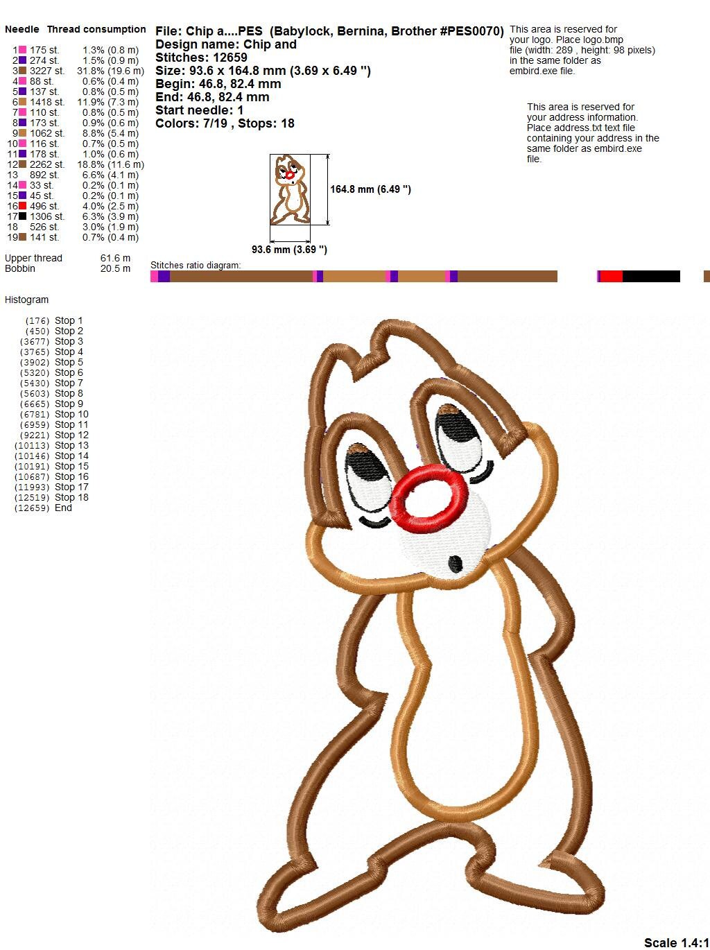 Chip and Dale Applique 01 Embroidery Design Chip and Dale | Etsy