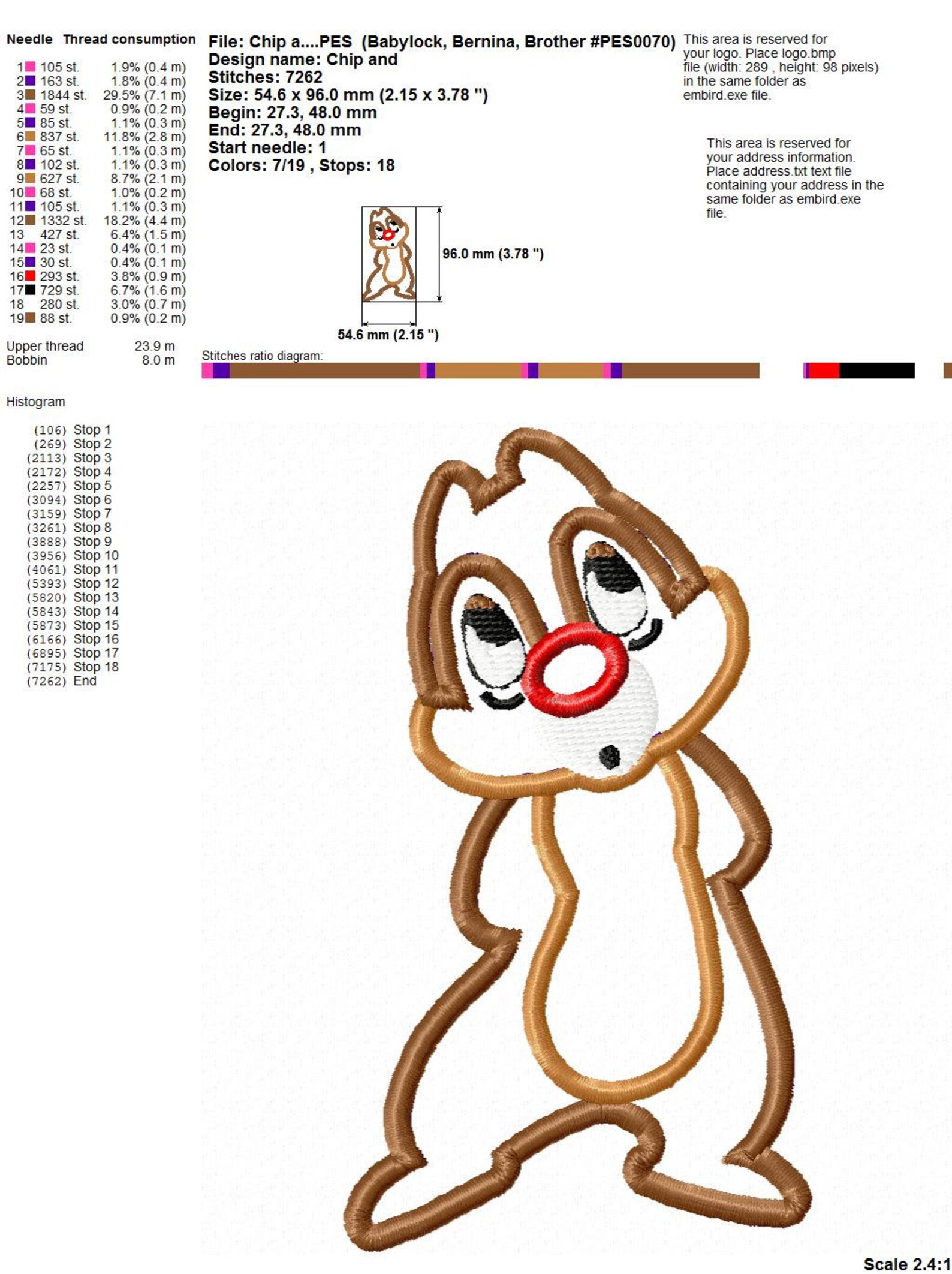 Chip and Dale Applique 01 Embroidery Design Chip and Dale - Etsy